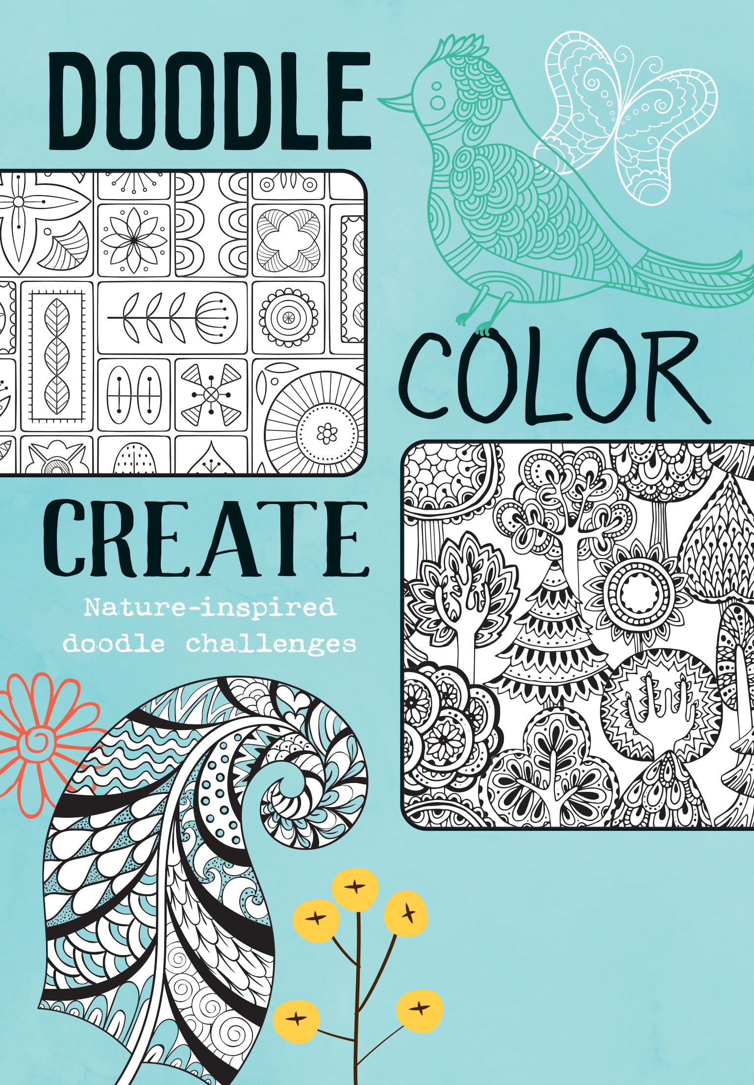 easy doodle coloring pages for adults