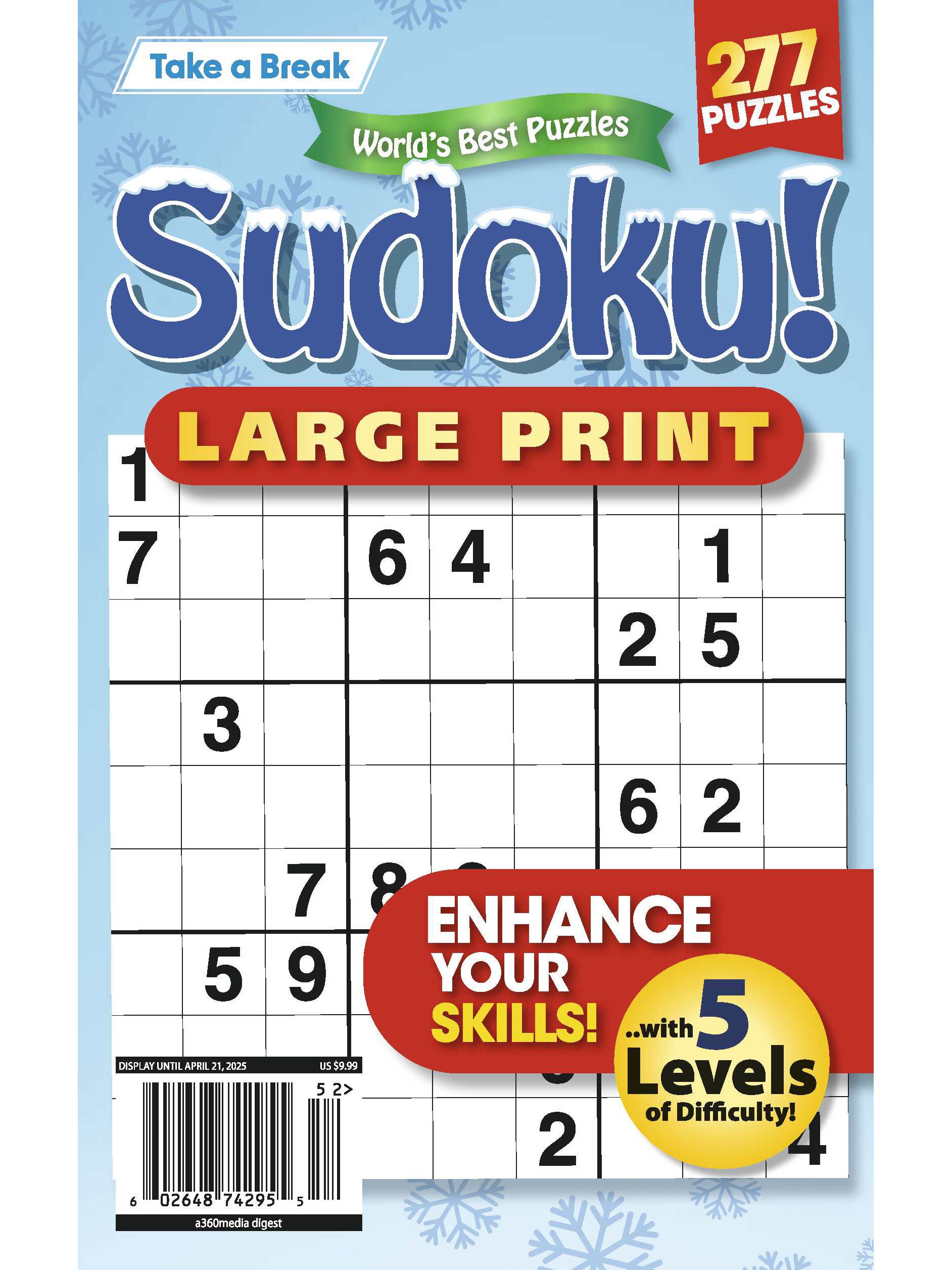 World's Best Puzzles - Sudoku 25.01.17: 277 Large Print, Winter Themed ...
