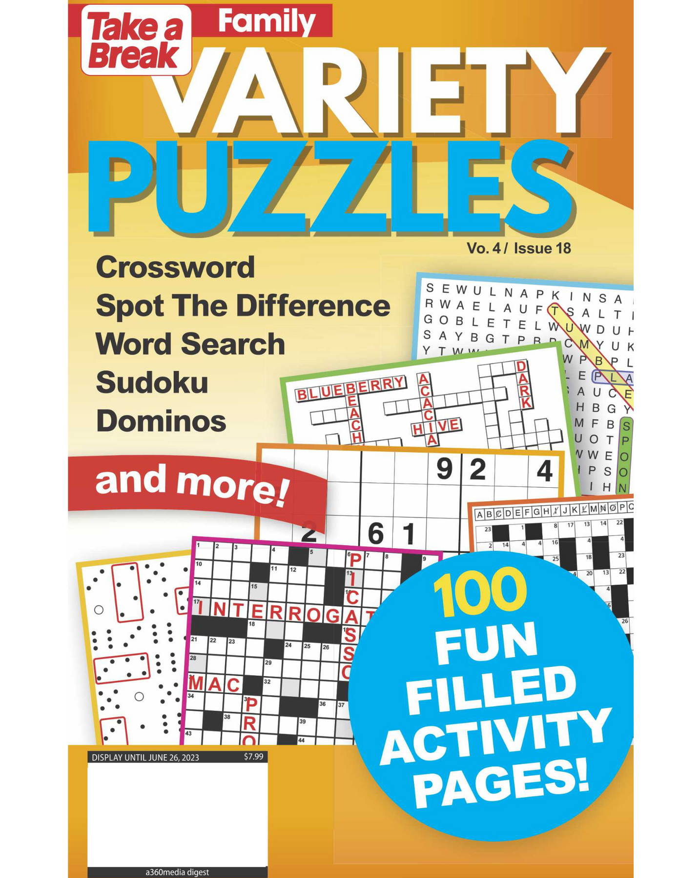 Variety Puzzles Vo. 4 / Issue 18 (Digest Size) - 100 Fun Filled Activi ...