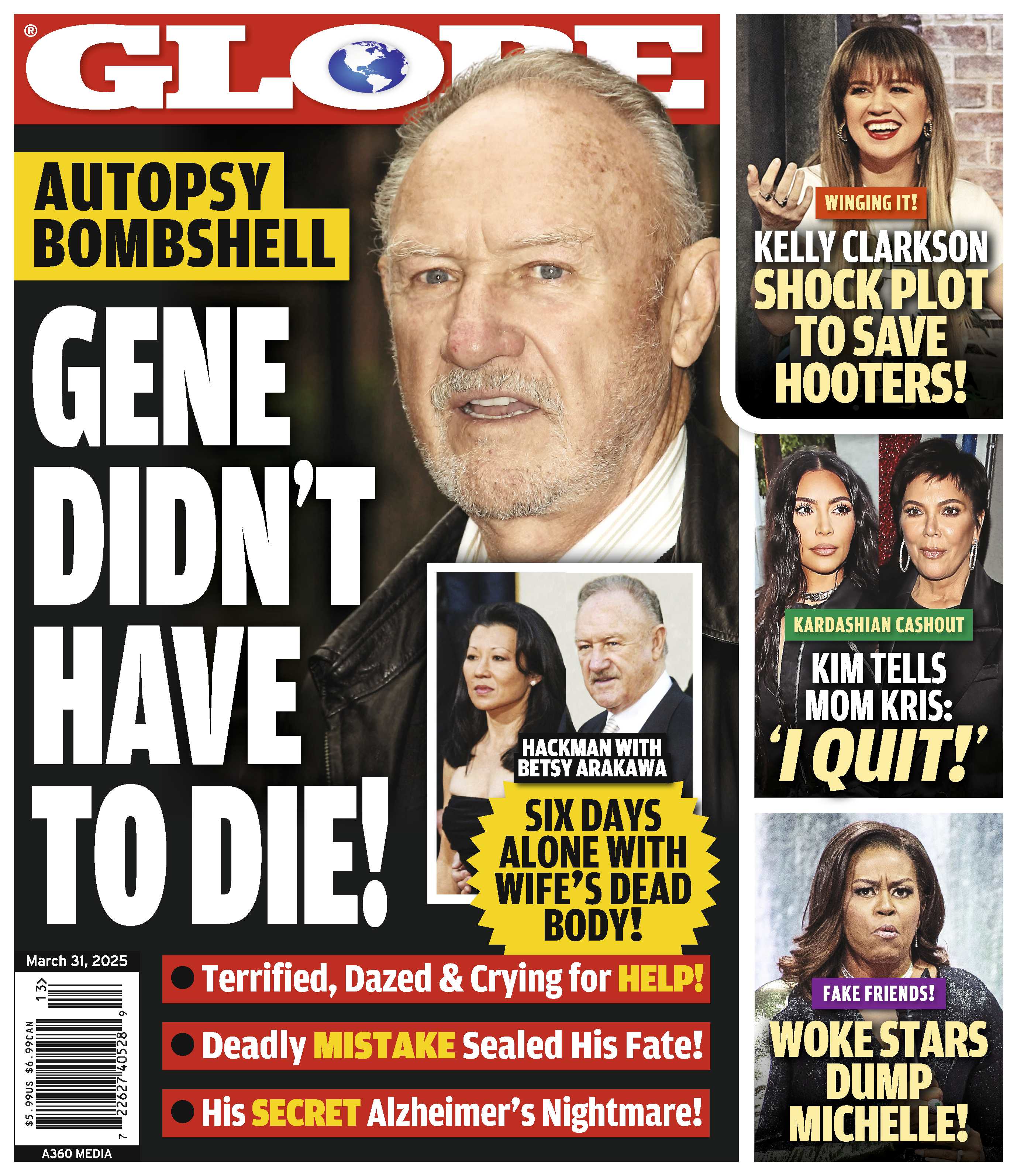 Globe - 03.31.25: Gene Hackman’s Death & Autopsy, Kelly Clarkson's Plo ...