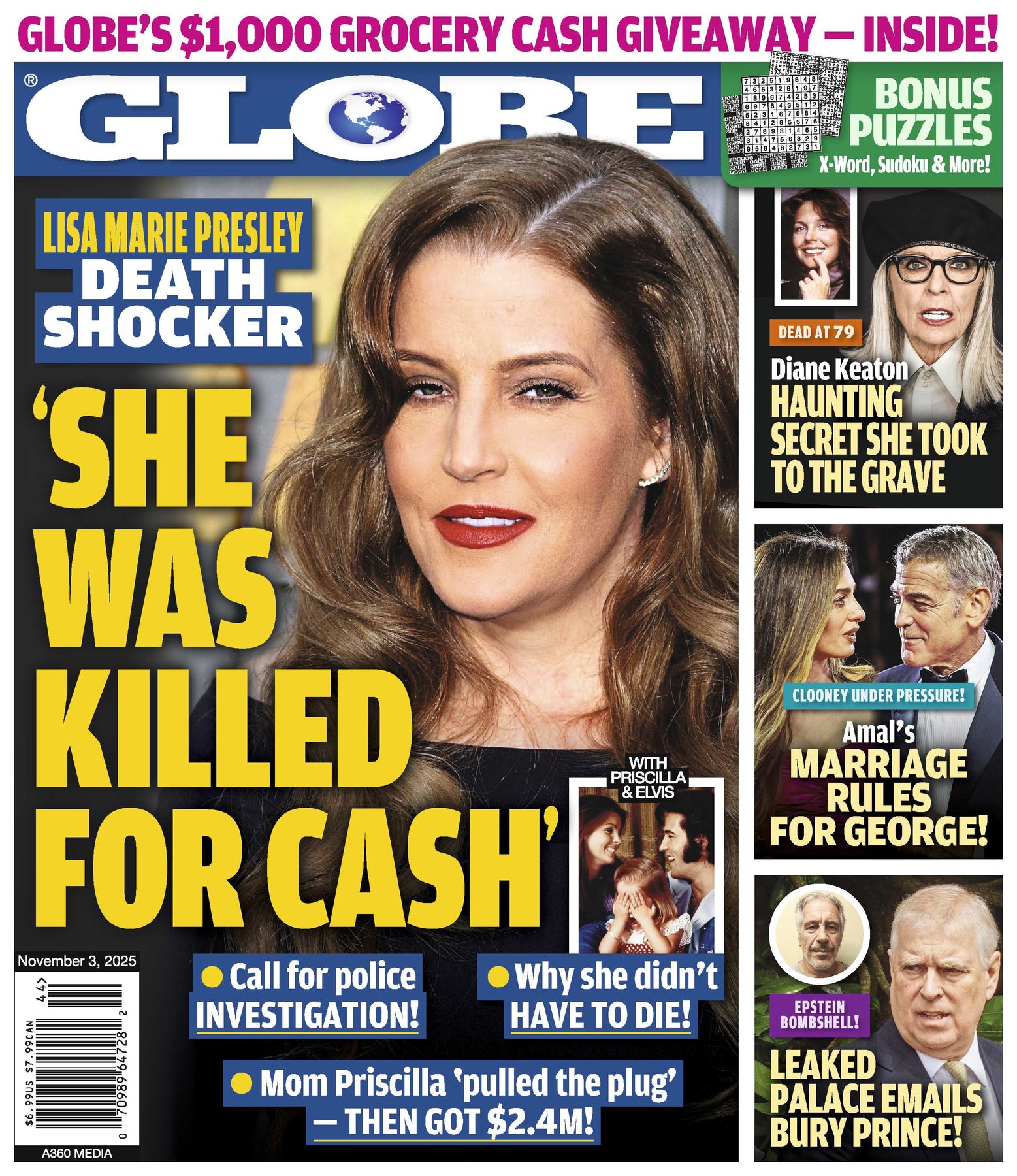 Globe - 11.03.25: Lisa Marie Presley Death Conspiracy & Mystery, Diane ...