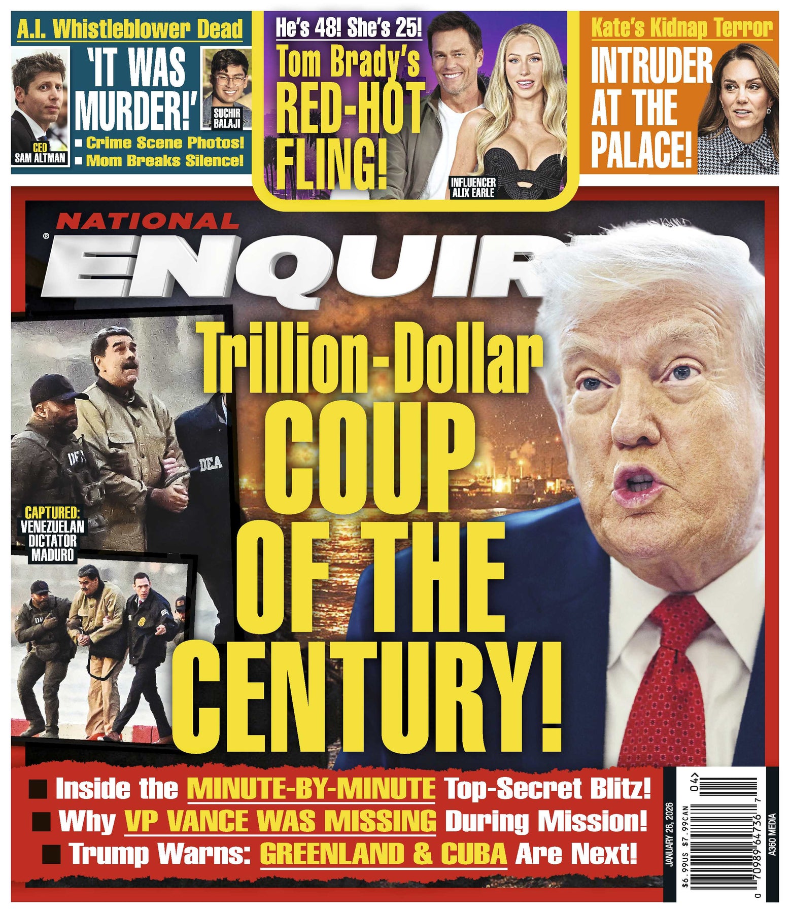 National Enquirer - 01.26.26: Trillion Dollar Coup Exposed, Tom Brady ...