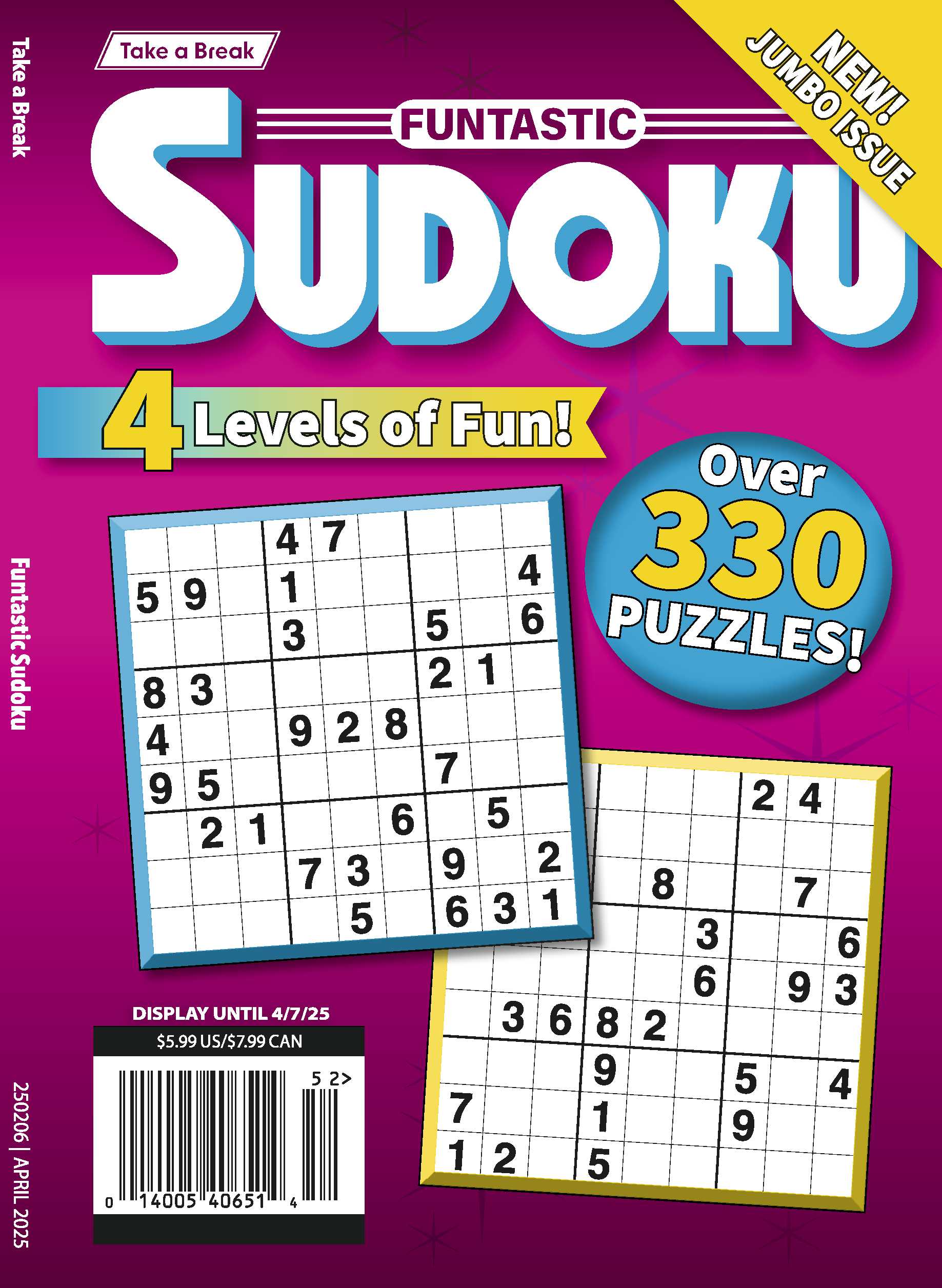 Take a Break - Funtastic Sudoku 25.01.03: Large Print, 4 Levels Of Fun ...