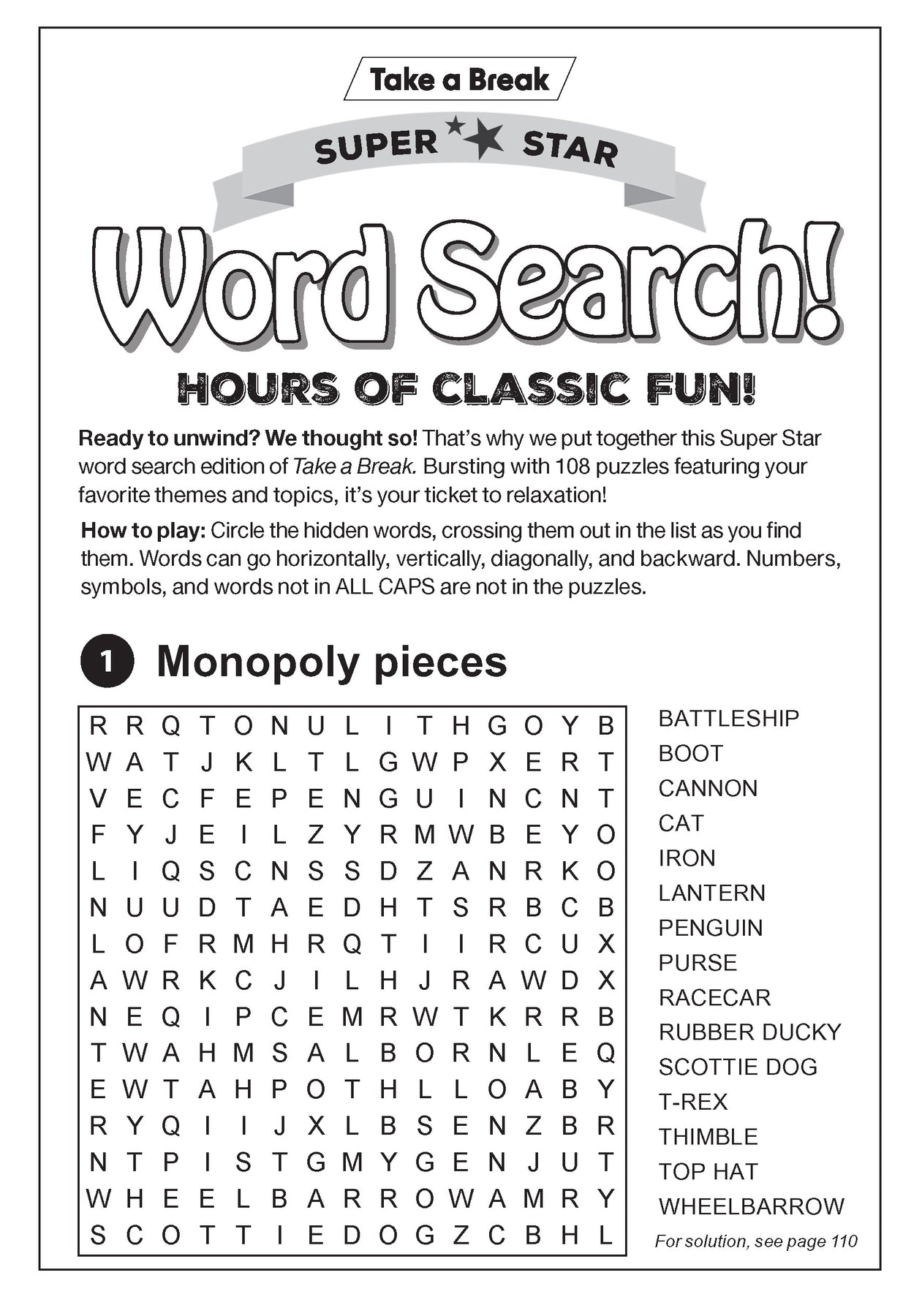 Take a Break - Superstar Word Search 25.09.19: Over 100 Puzzles, Class ...