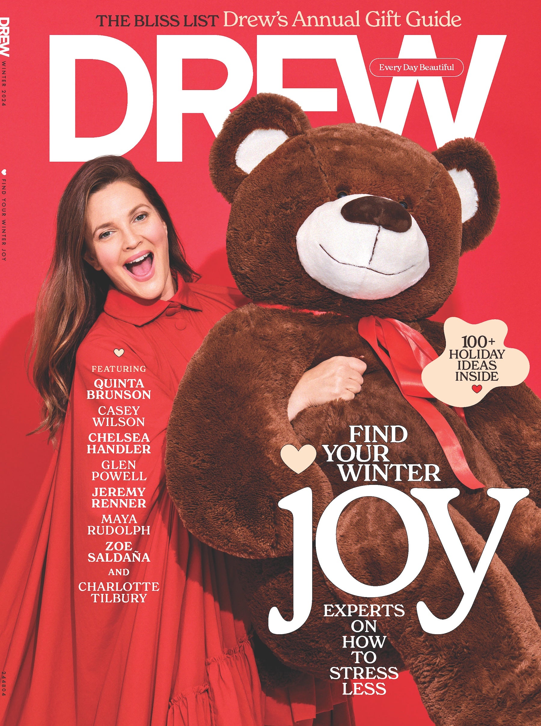 DREW Barrymore Magazine - Winter 2024 Issue: 100+ Holiday Ideas, Budge ...