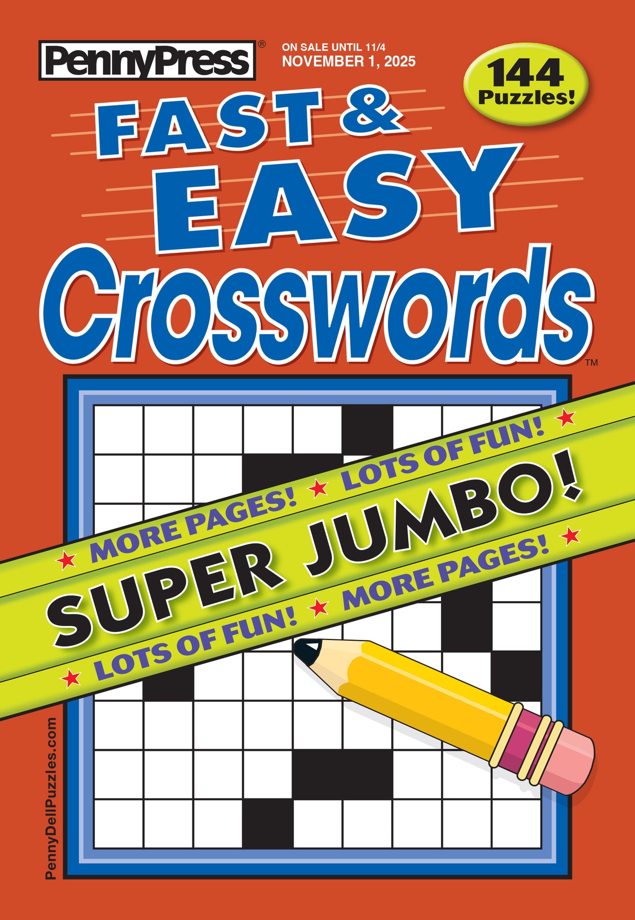 Penny Press – Fast & Easy Crosswords: November 2025 Edition, 144 Stres – Magazine Shop US