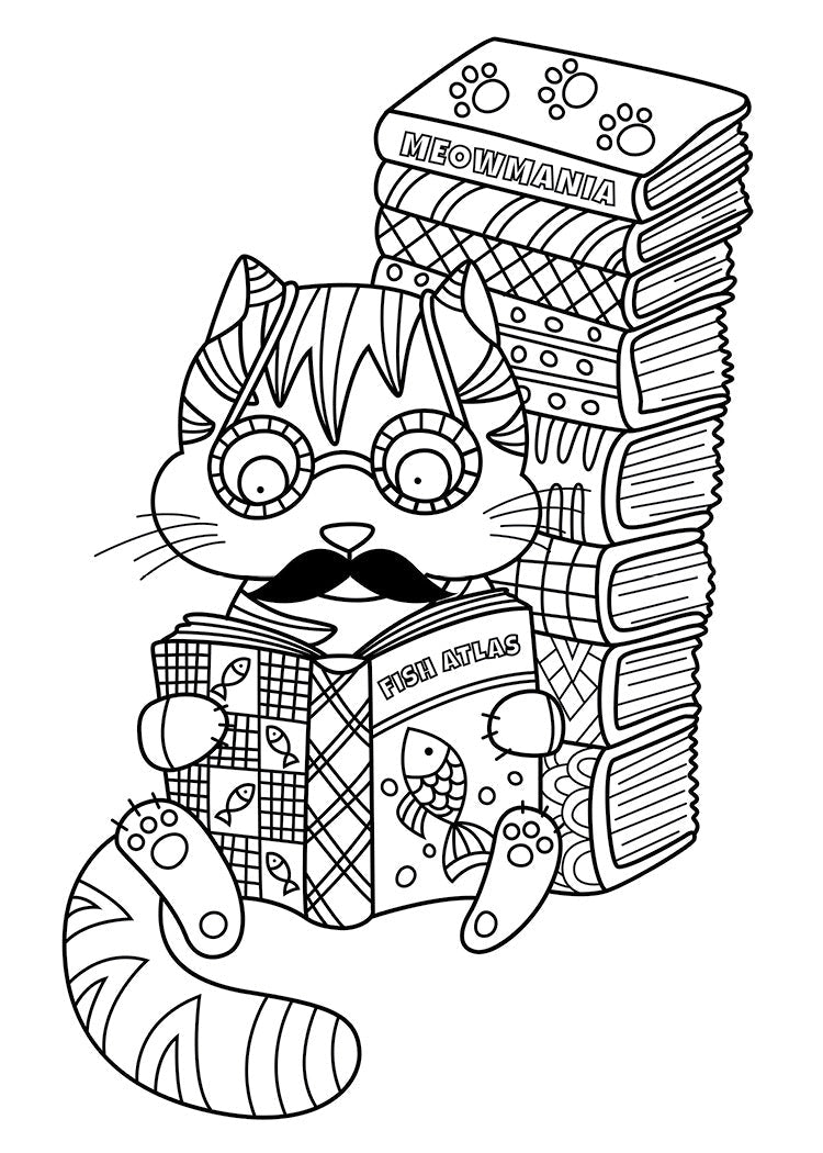 cat adult coloring pages