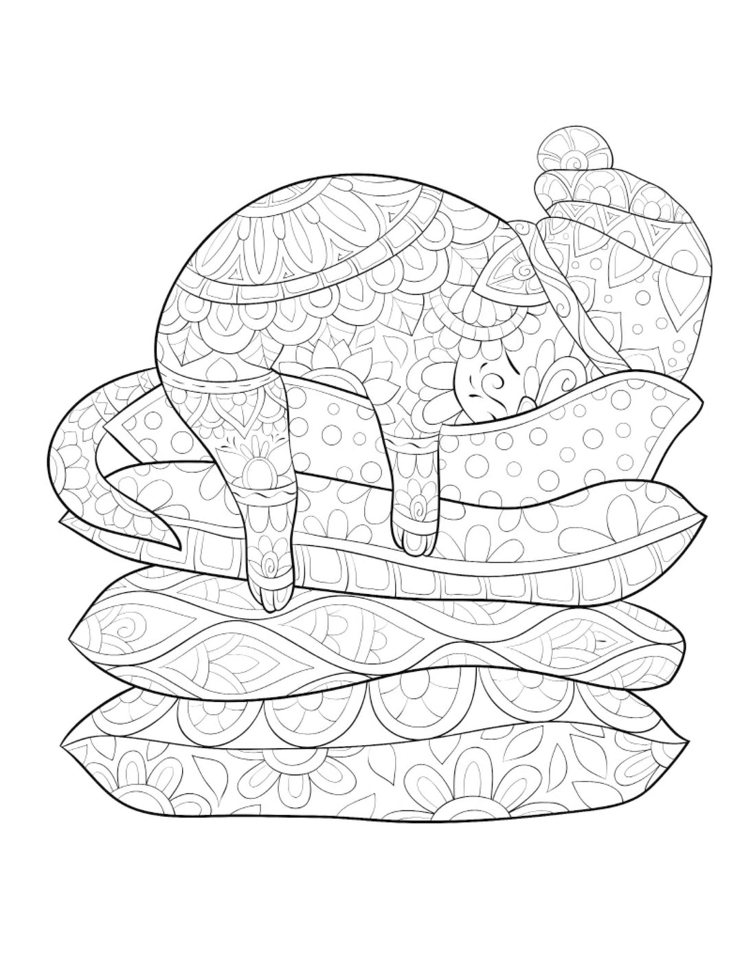 hard coloring pages of cats