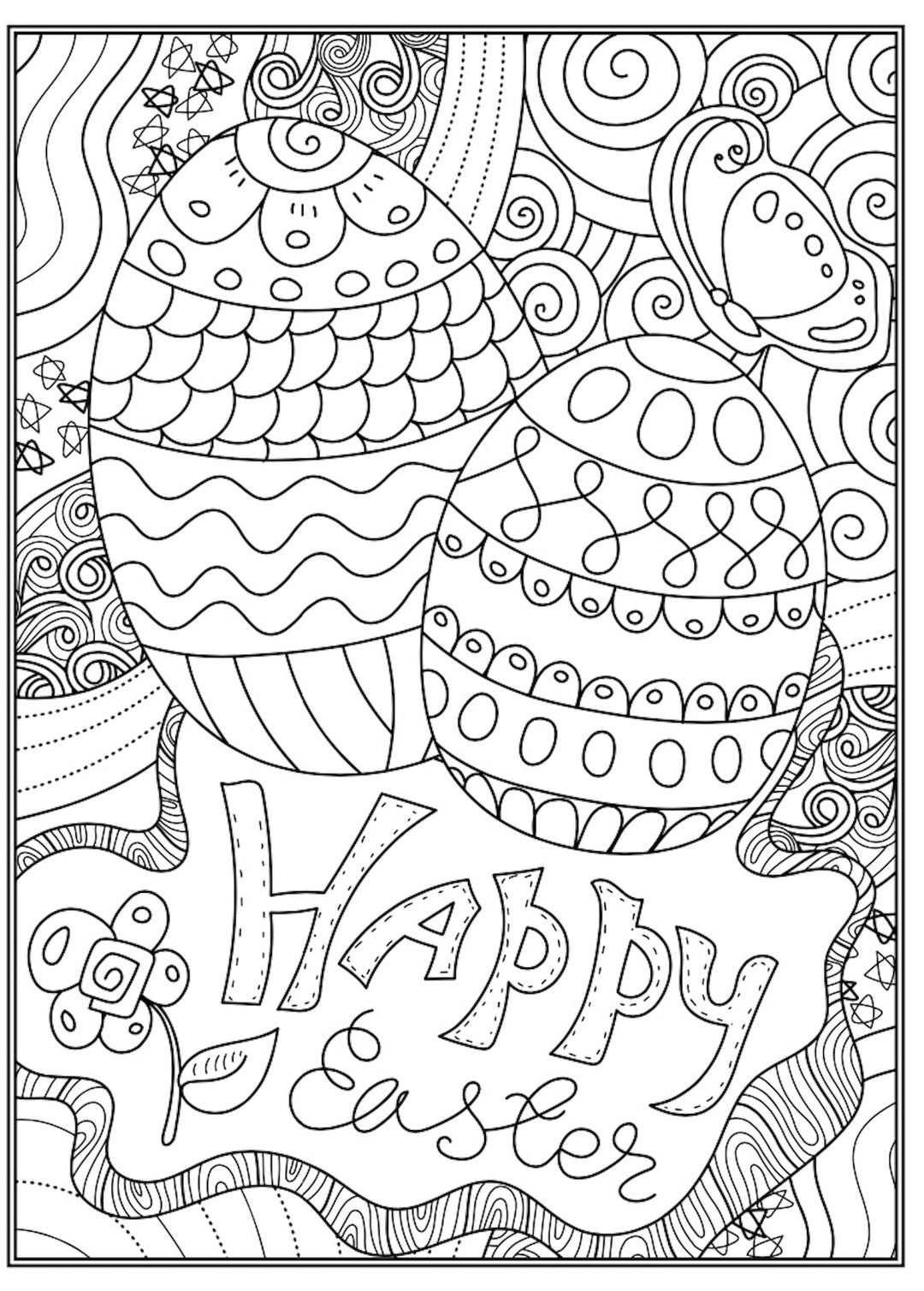 printable colouring sheets easter